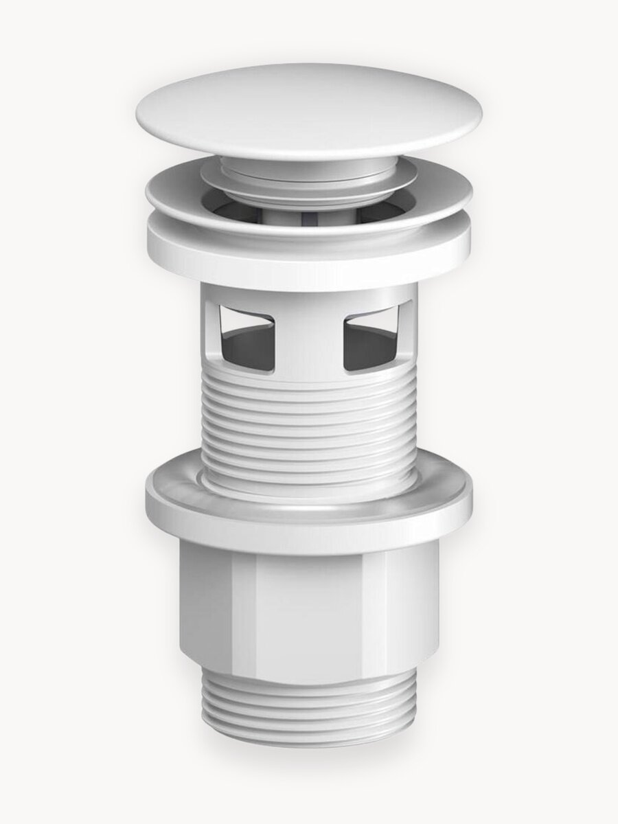 Донный клапан для раковины AM.PM нажимной универсальный, с регулировкой по высоте, белый