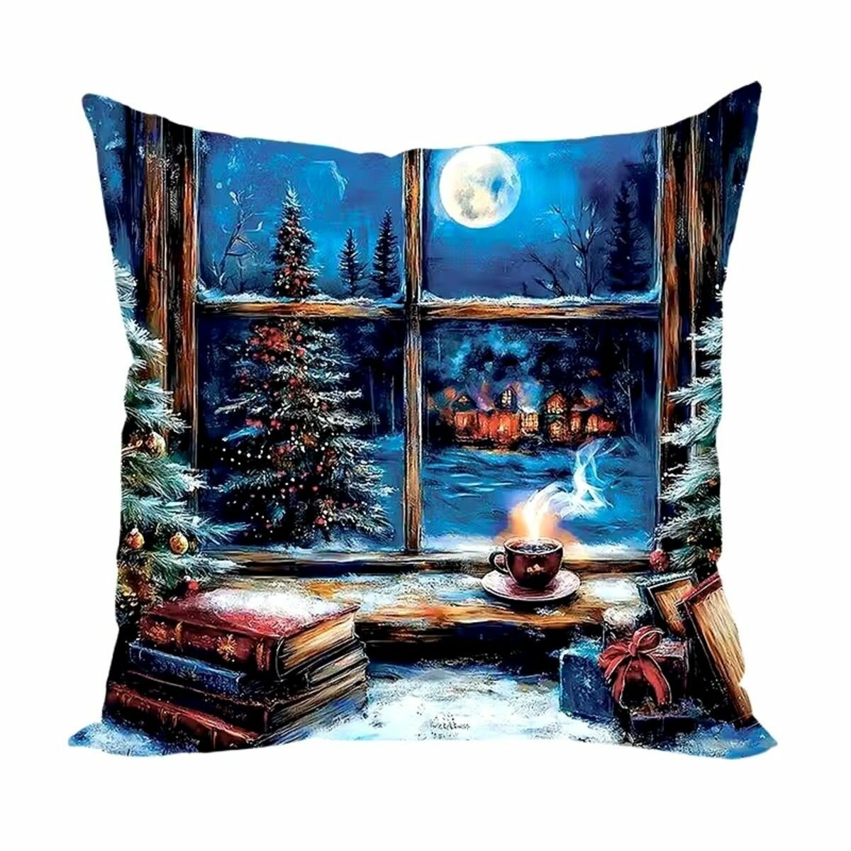 Подушка декоративная Рождественская ночь 40х40 твил