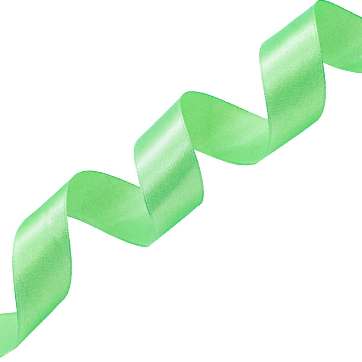 Лента атласная декоративная Айрис, 2,5см*22,86м, полиэстер (085 яркий салат)