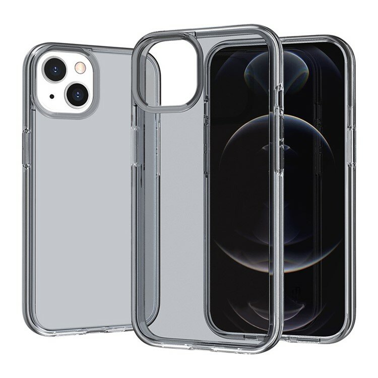 Чехол Clear Case пластиковый для iPhone 12/12 Pro 6.1", темно-прозрачный