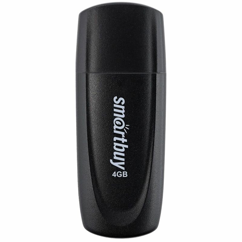 Флеш-накопитель SmartBuy "Scout", 4 GB, USB 2.0, Flash Drive, черный (SB004GB2SCK)