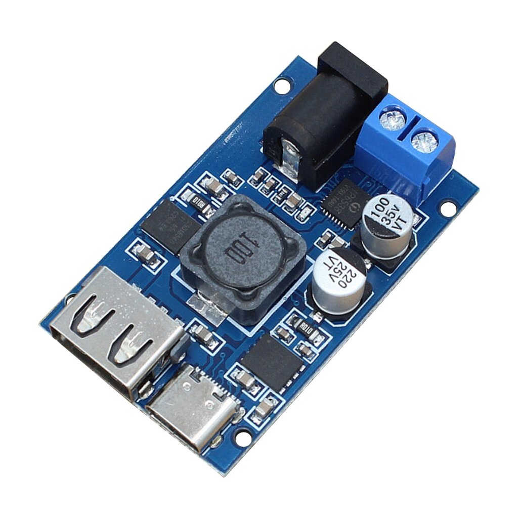 12V to 5V Converters Step Down ConverterUSB/USB C Fast Charging Port Adjustable Voltages Regulator for Quick Charging