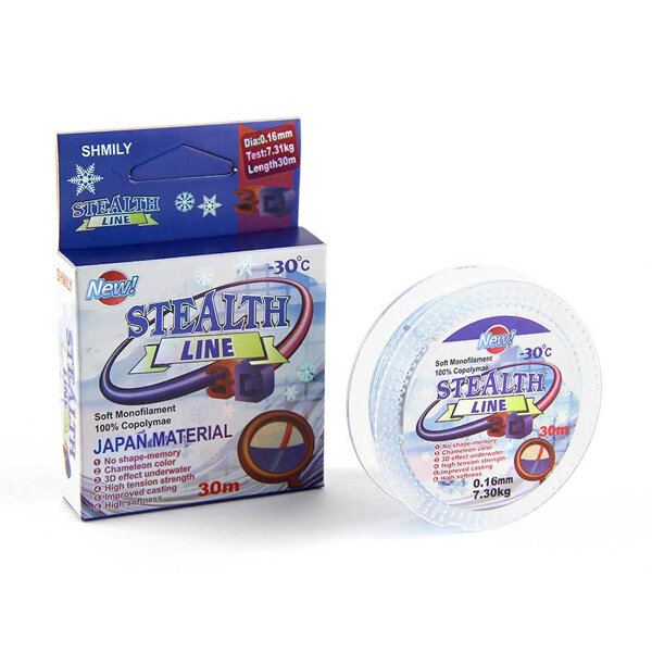Леска зимняя Shmily "Stealth Line -30°C", 0.18 мм, 30 м