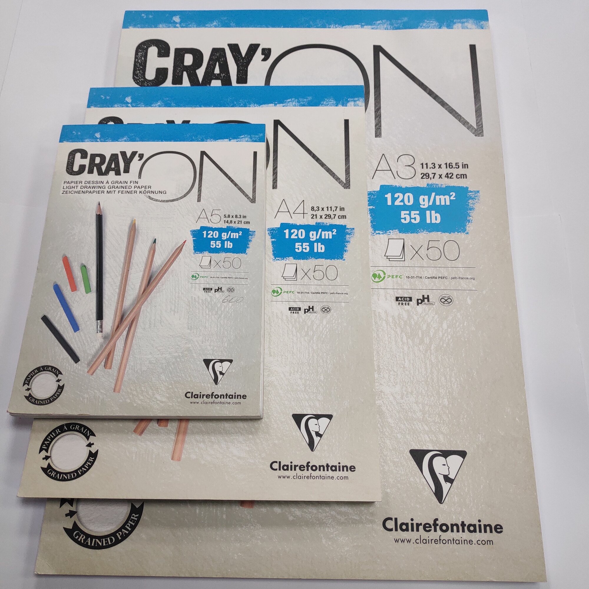 A5 Блокнот на склейке CLAIREFONTEIN "Cray'ON" Мелкозернистая.