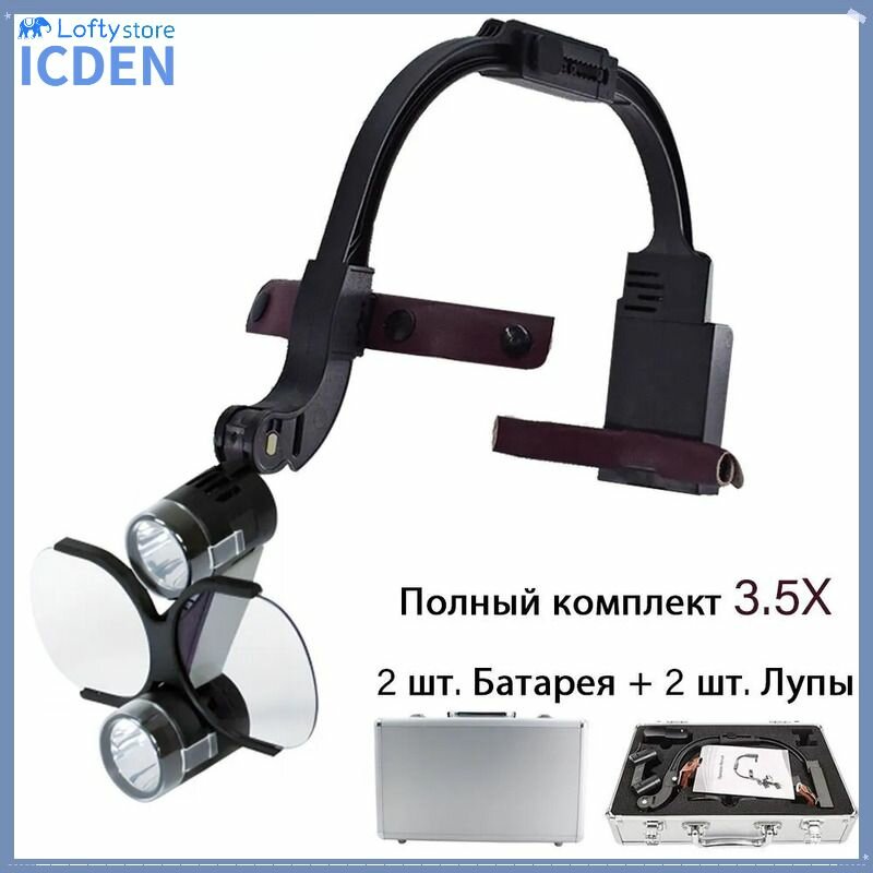 Налобный осветительный фонарь с подсветкой, 3,5x