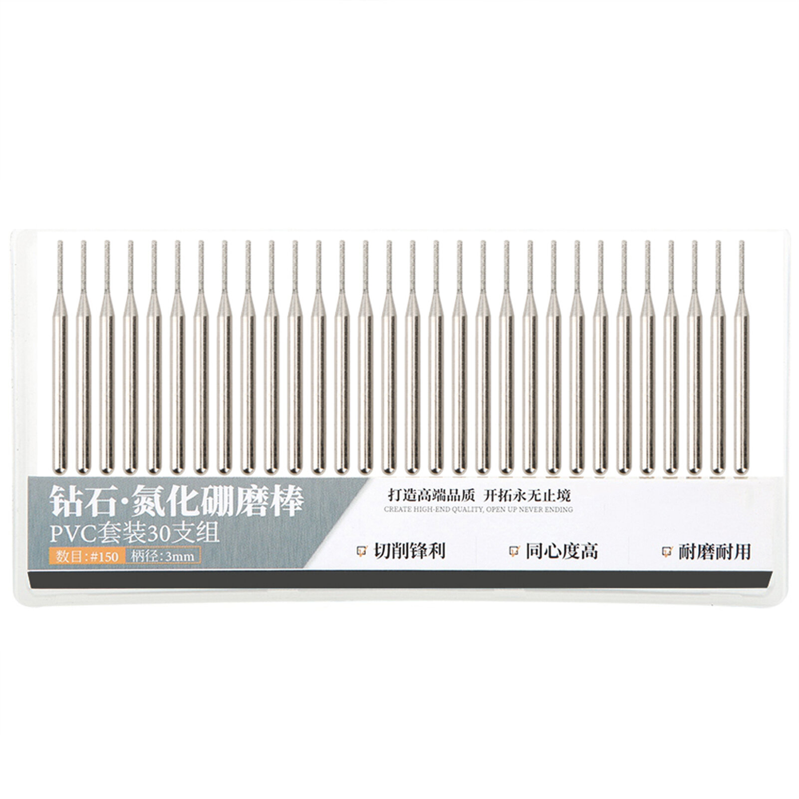 Набор из 30 шлифовальных игл, цилиндрические и плоские наждачные насадки для электрической шлифовальной машины, диаметр 1 мм.