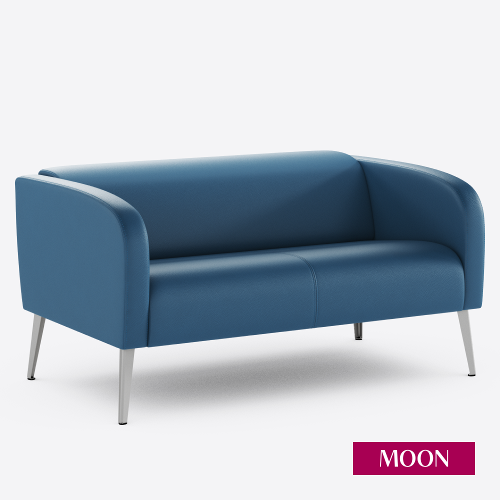 Диван MOON 151 экокожа, цвет синий, нераскладной, 134*84*70, эксклюзивная высокоэластичная пена (UniqFoam)