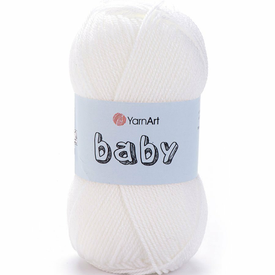 Пряжа Yarnart BABY 501 белый (5 мотков)