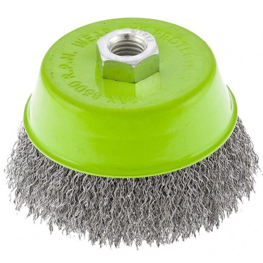 Щетка для УШМ, 100мм, М14, чашка, витая проволока 0,3мм Сибртех