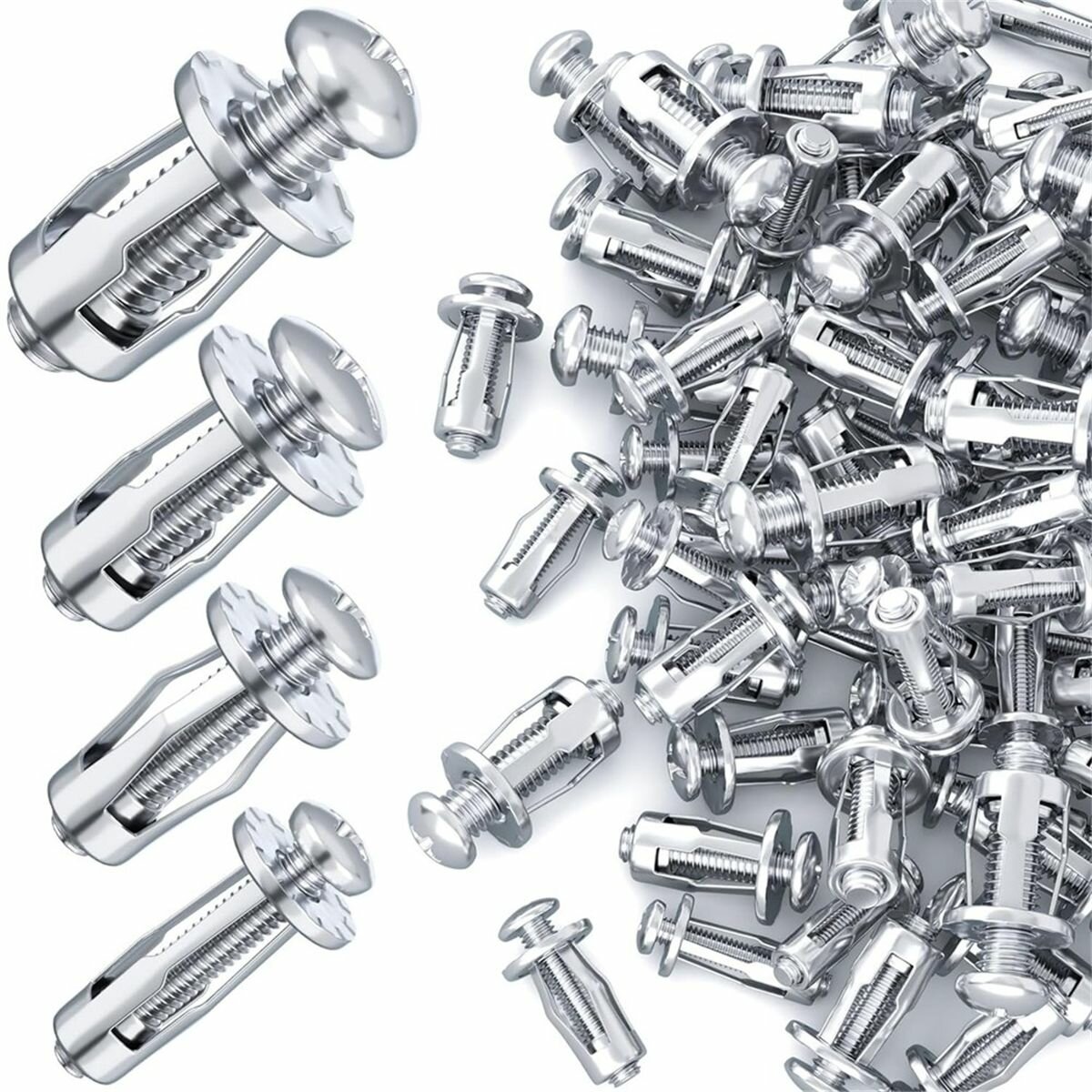 40 шт. M 4 M5 M6 M8 лепестковые гайки, расширительный винтовой домкрат, серебро