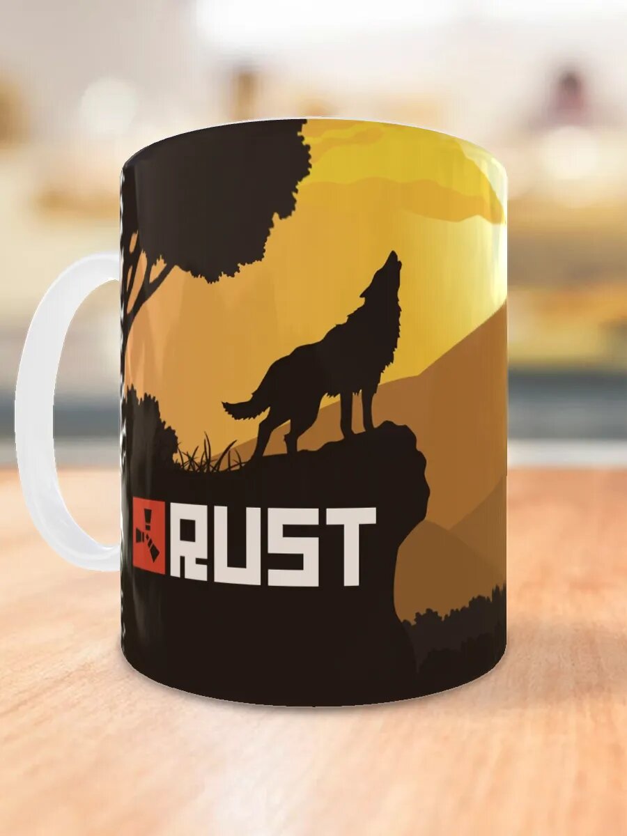 Кружка "Rust" Обнял, керамика, белая, с принтом, 330мл