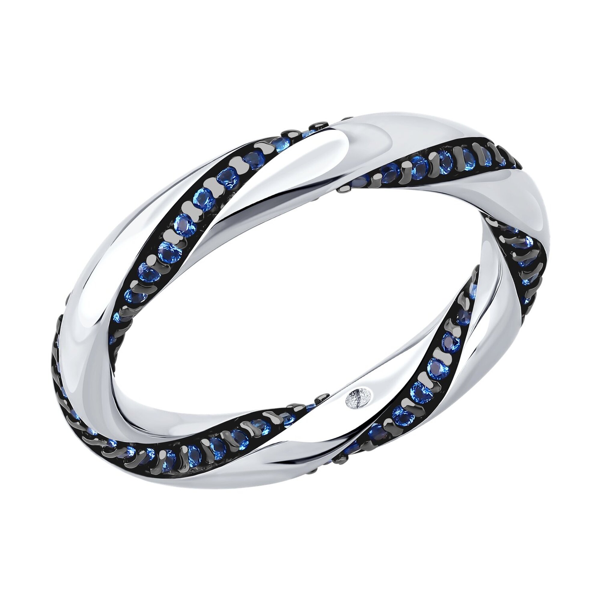 Кольцо дорожка, серебро, 925 проба, родирование, фианит