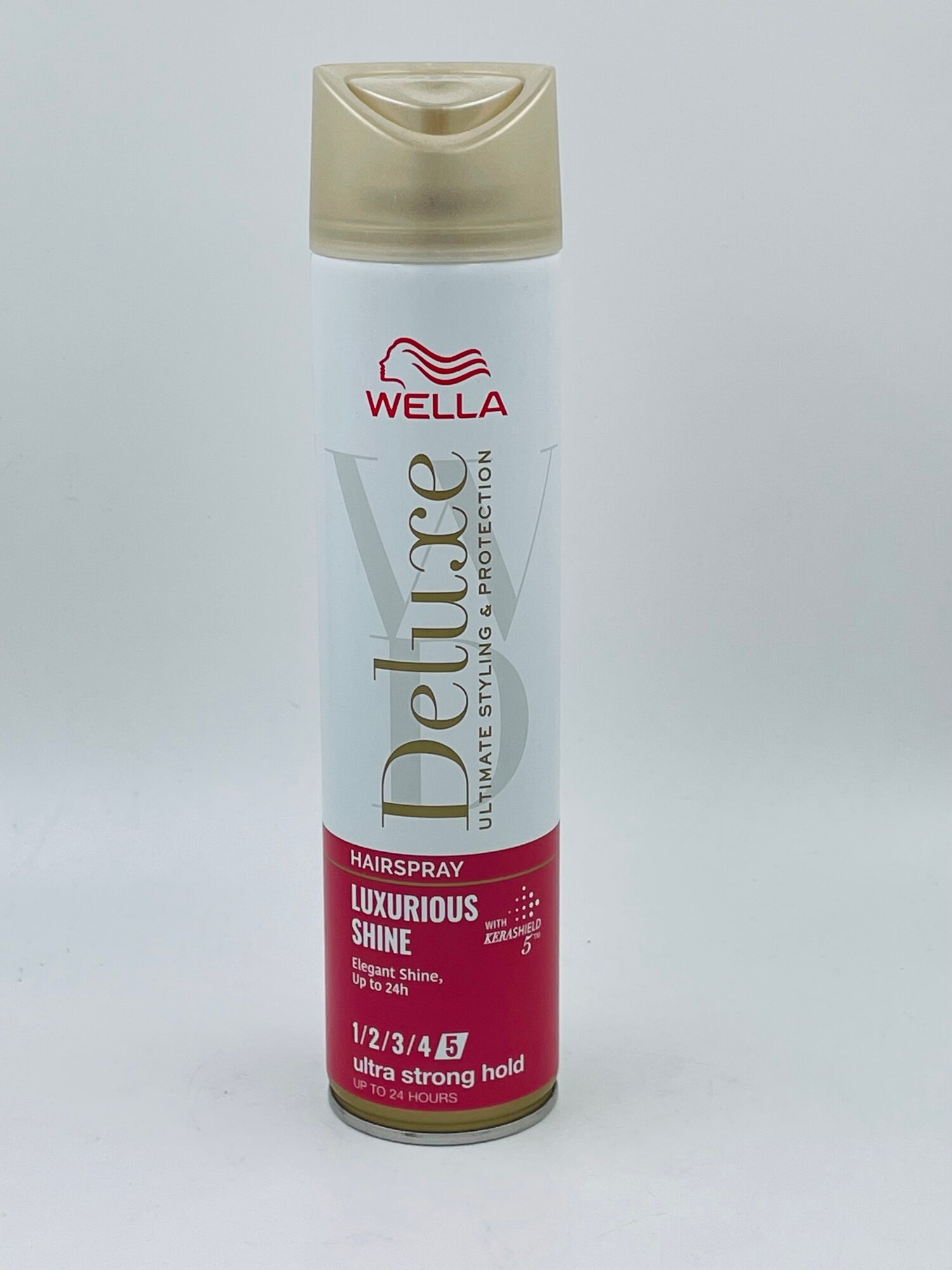 Лак для волос Wella Deluxe Luxurious Shine, экстрасильная фиксация, кератин, масло жожоба, 250 мл (Франция)