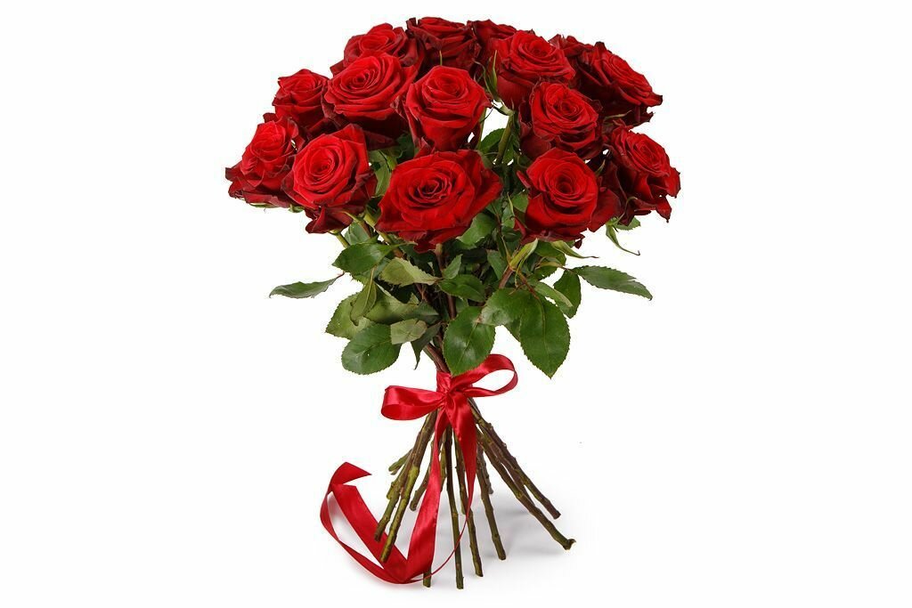 Букет СоюзЦветТорг "Фридом", 15 роз, высота 60 см, цвет красный