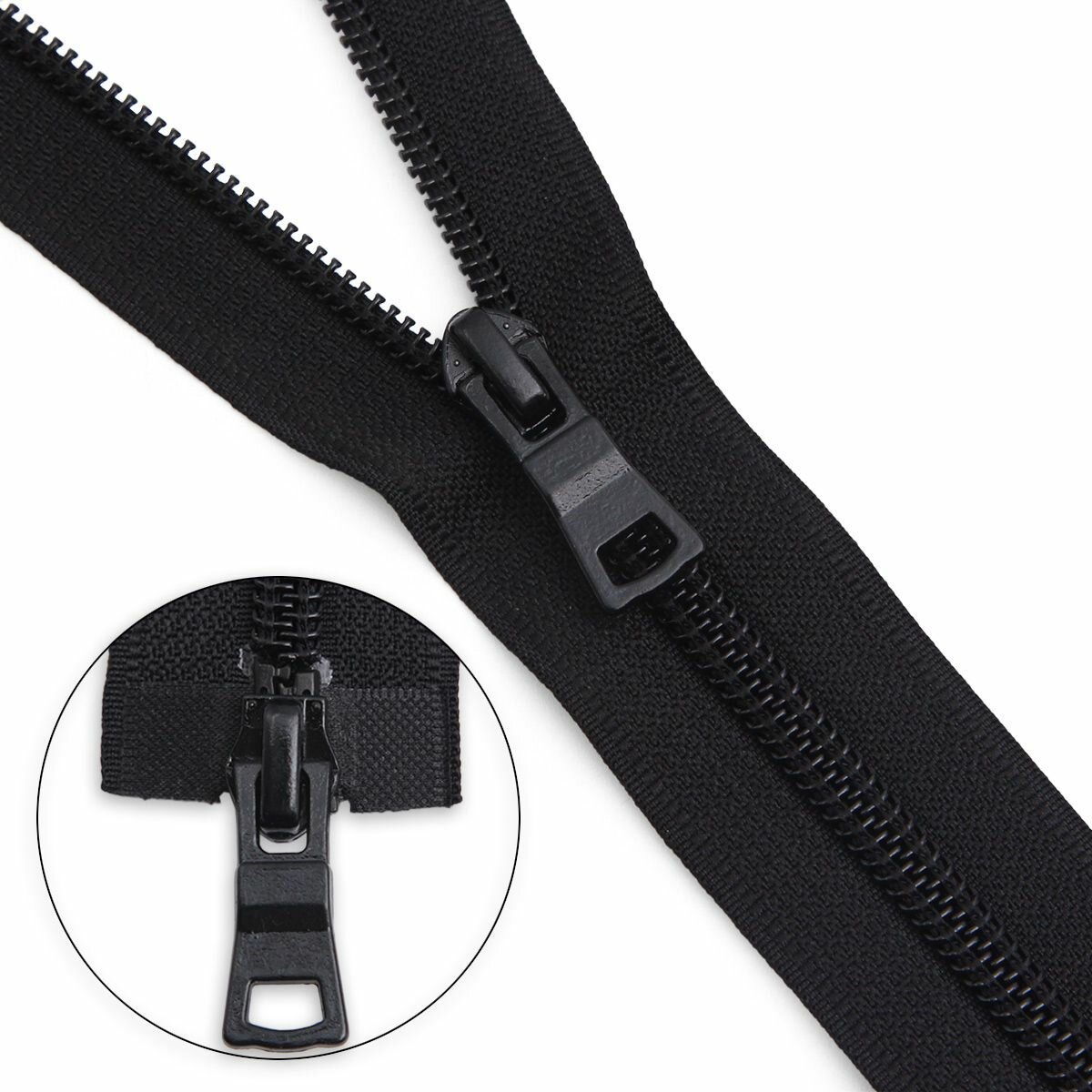 Молния витая т7 2 замка 100см (580 черный)