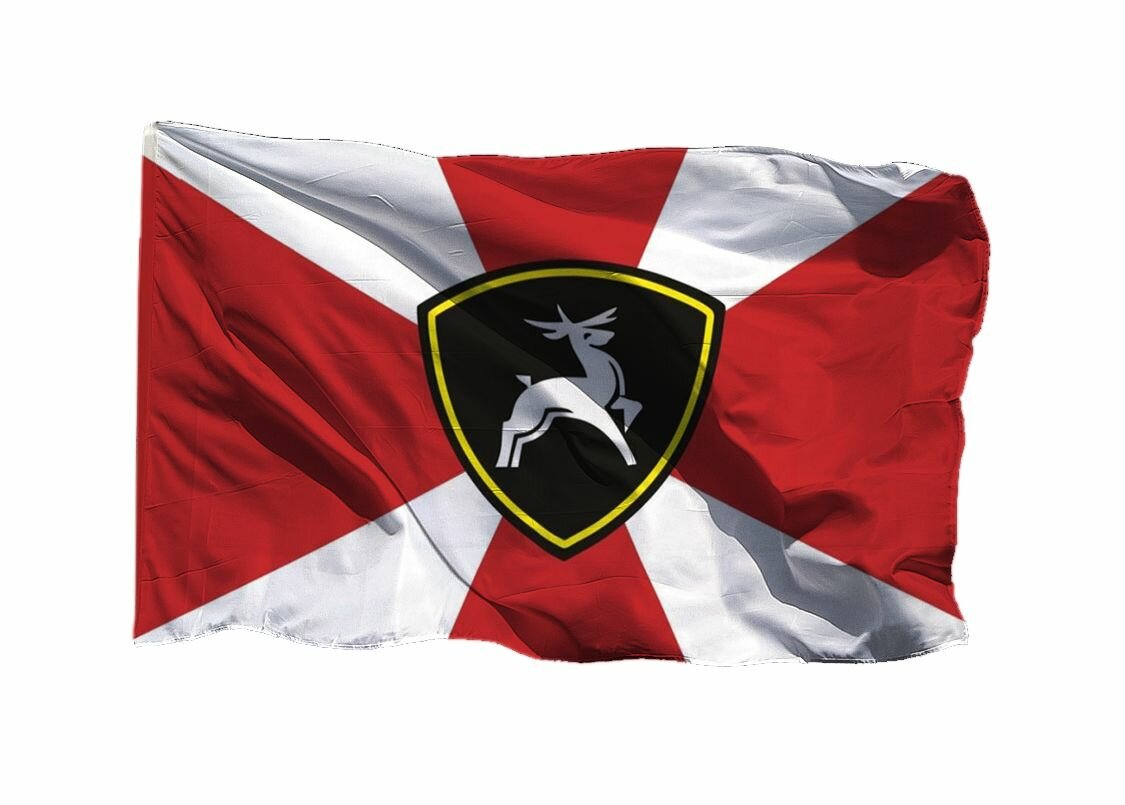 Флаг Приволжского округа ВВ МВД РФ 70х105 см на шёлке для ручного древка