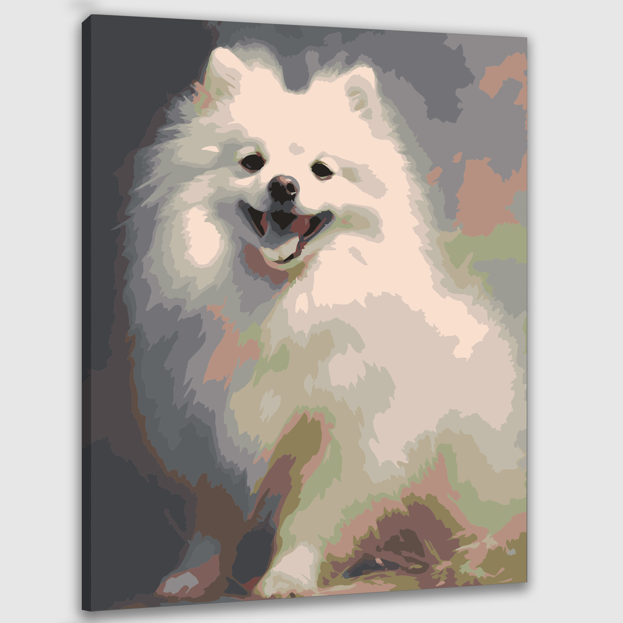 Картина по номерам 40x50 см, картина маслом, собака шпиц, элегантность, стиль, богатые текстурированные, мех, осанка