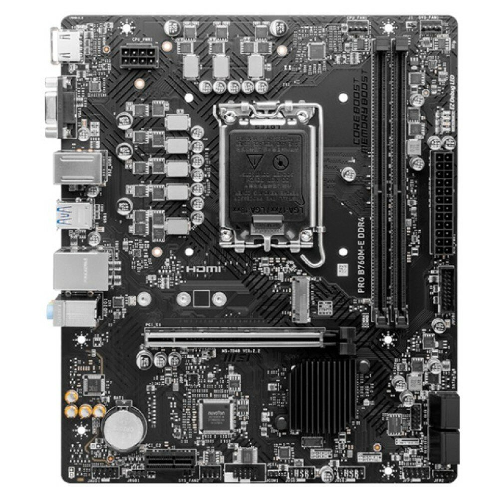 MSI Материнская плата PRO B760M-E LGA 1700 2хDDR V 1хM.2