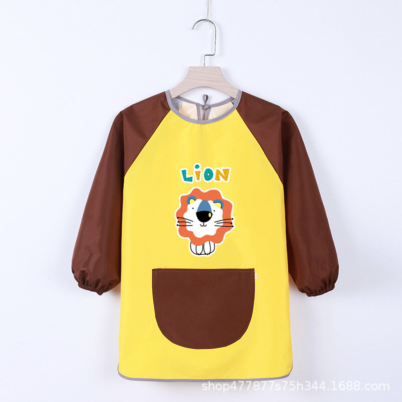 Комбинезон для рисования "Лев", непромокаемый, размер XXL, желтый корпус, кофейные рукава