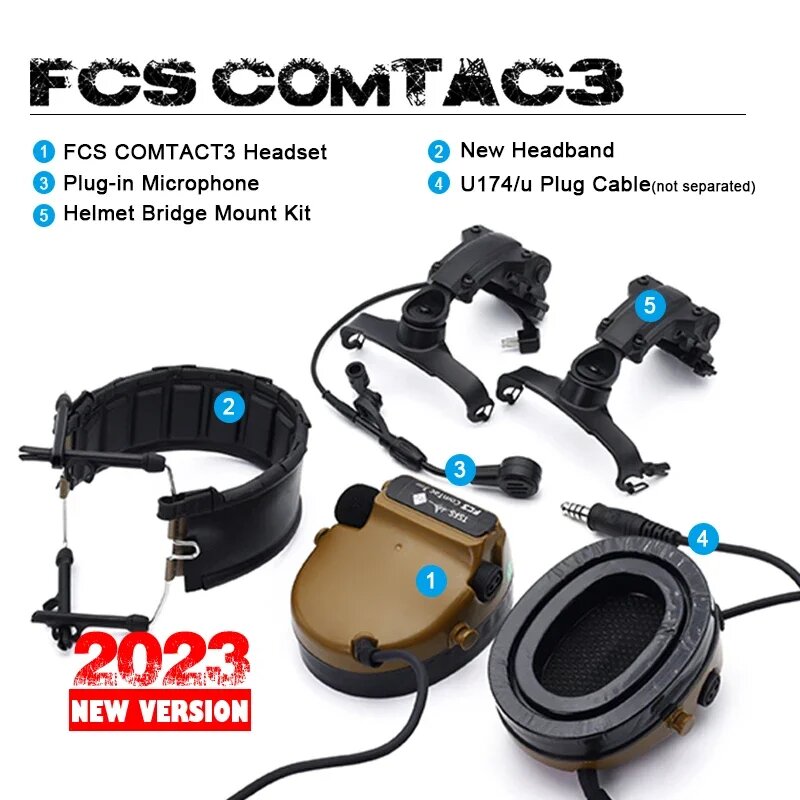 FCS Comtac III 2023 гарнитура Comtac3 w Bridge CB