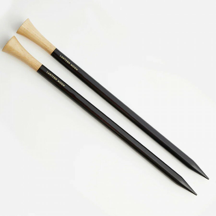 Спицы прямые Lantern Moon 5мм/25см, эбеновое дерево, черный, 2шт в упаковке, KnitPro, 350167