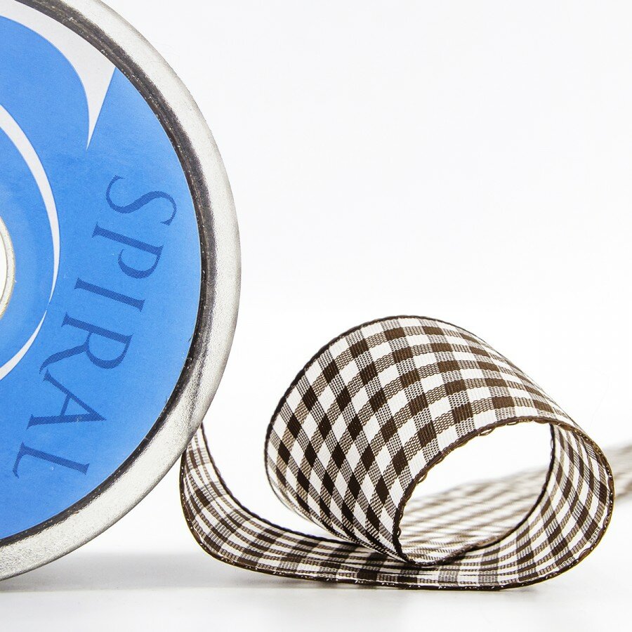 Лента с рисунком клетка SAFISA, 40 мм, 25 м, цвет 17, коричневый