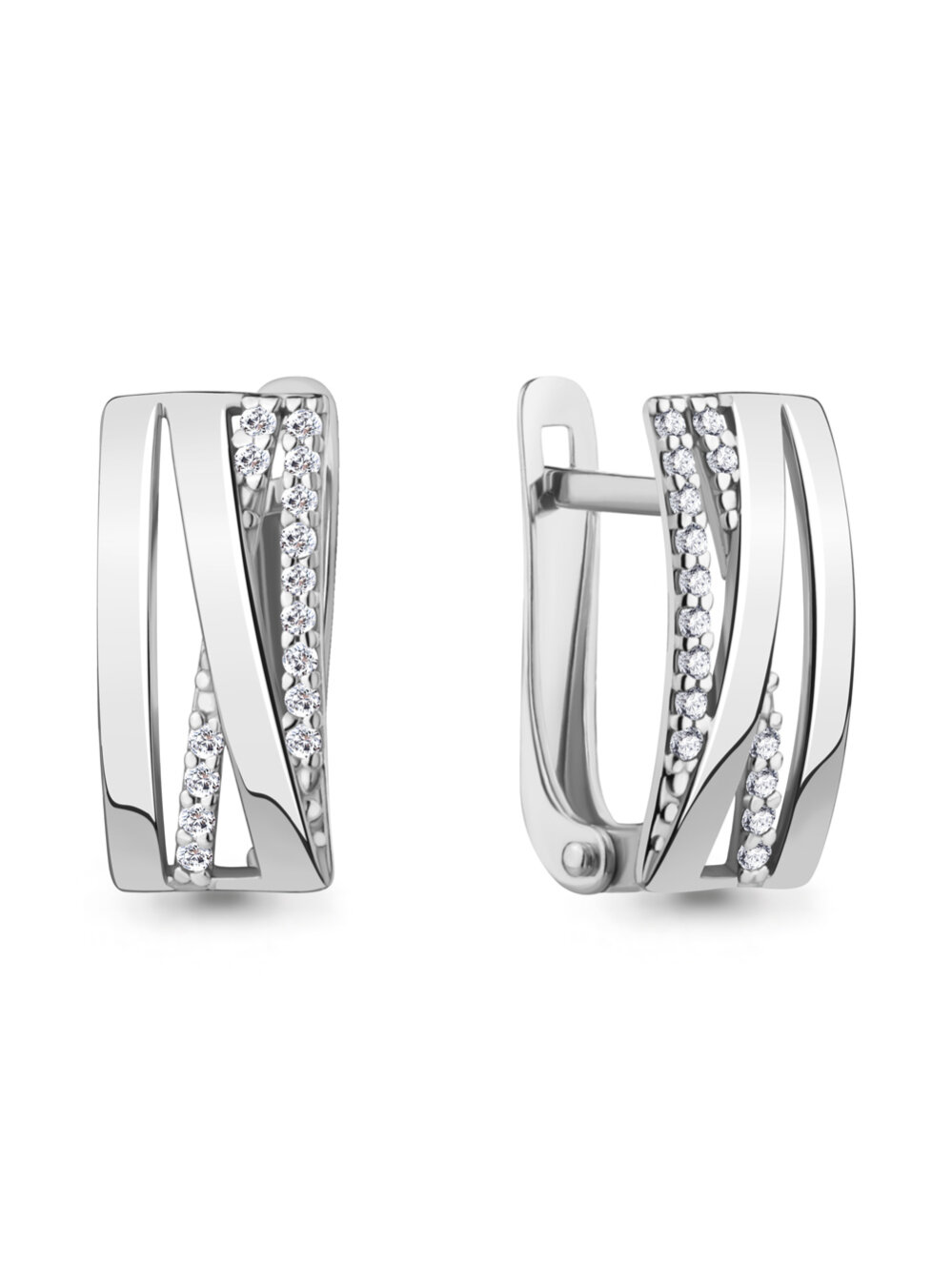 Серьги, серебро, 925 проба, фианит