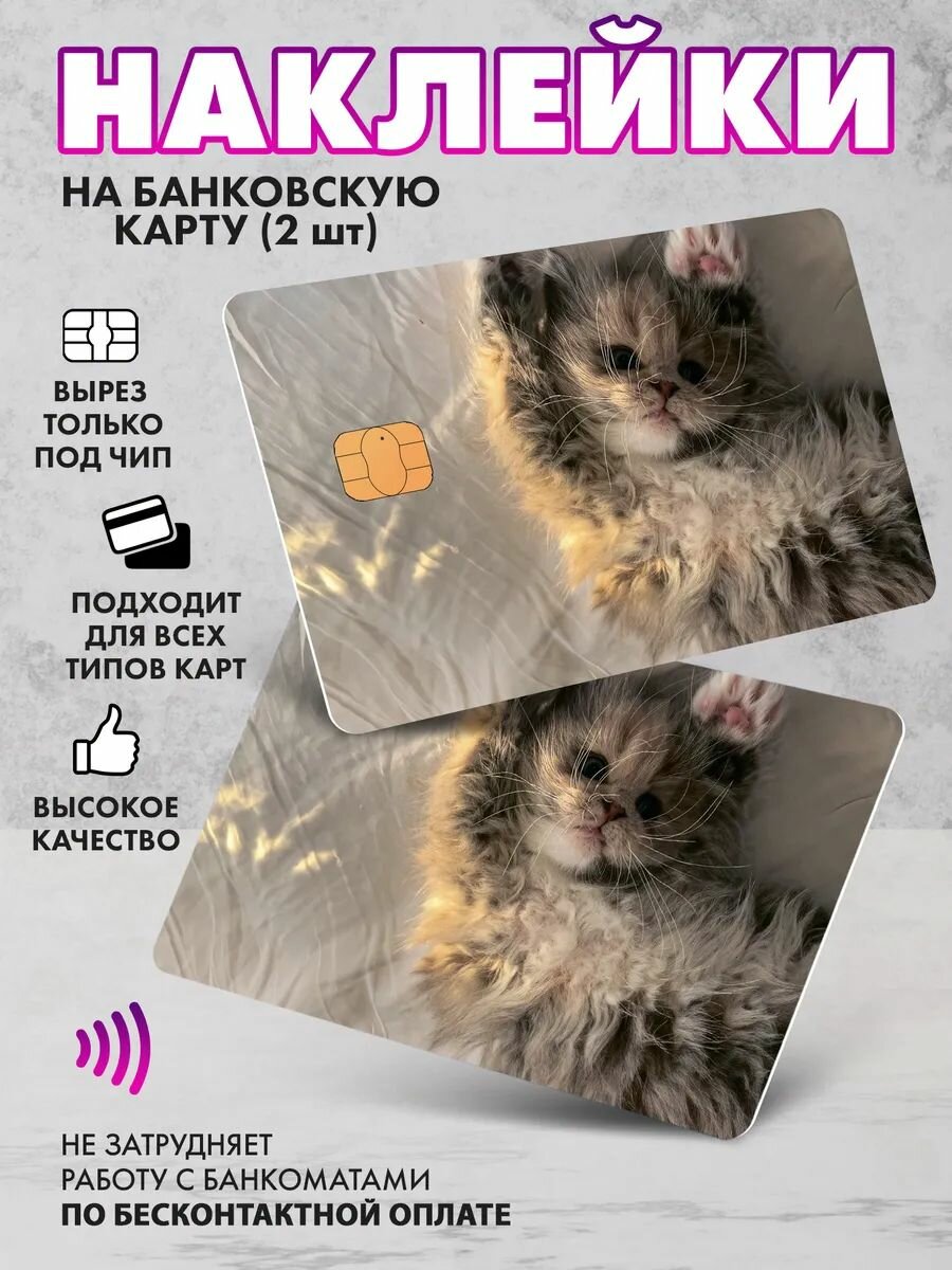 Наклейка на банковскую карту Котики