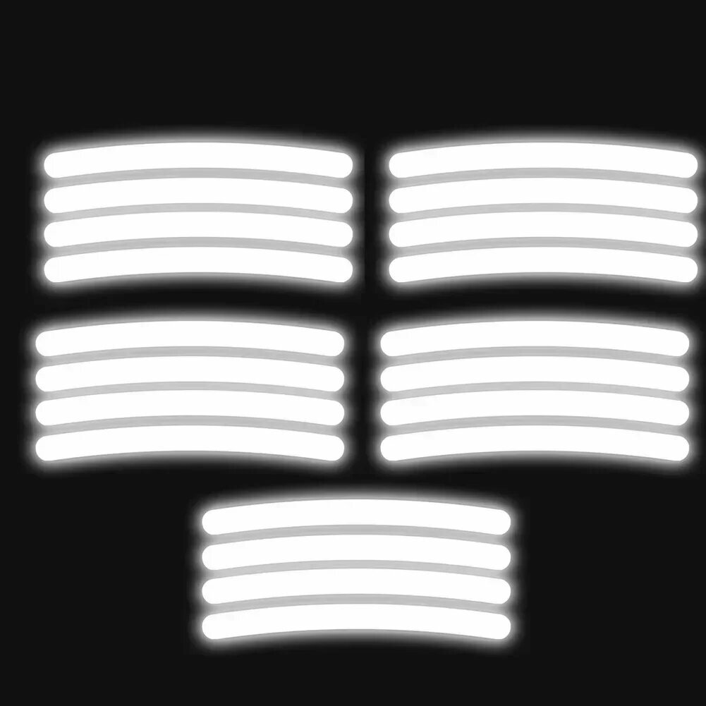 20 шт, светоотражающая наклейка на ступицу колеса автомобиля, обод шины, серебристый