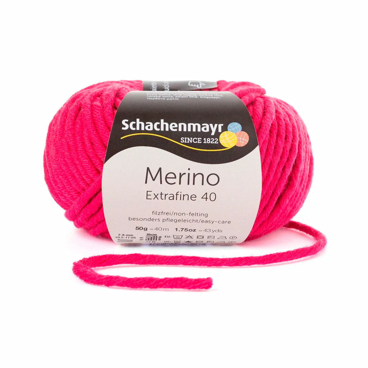 Merino Extrafine 40 /Мерино Экстрафайн 40/ пряжа Schachenmayr Merino, MEZ, 9807555 (00338, *, cyclam (цикламен), розовый)