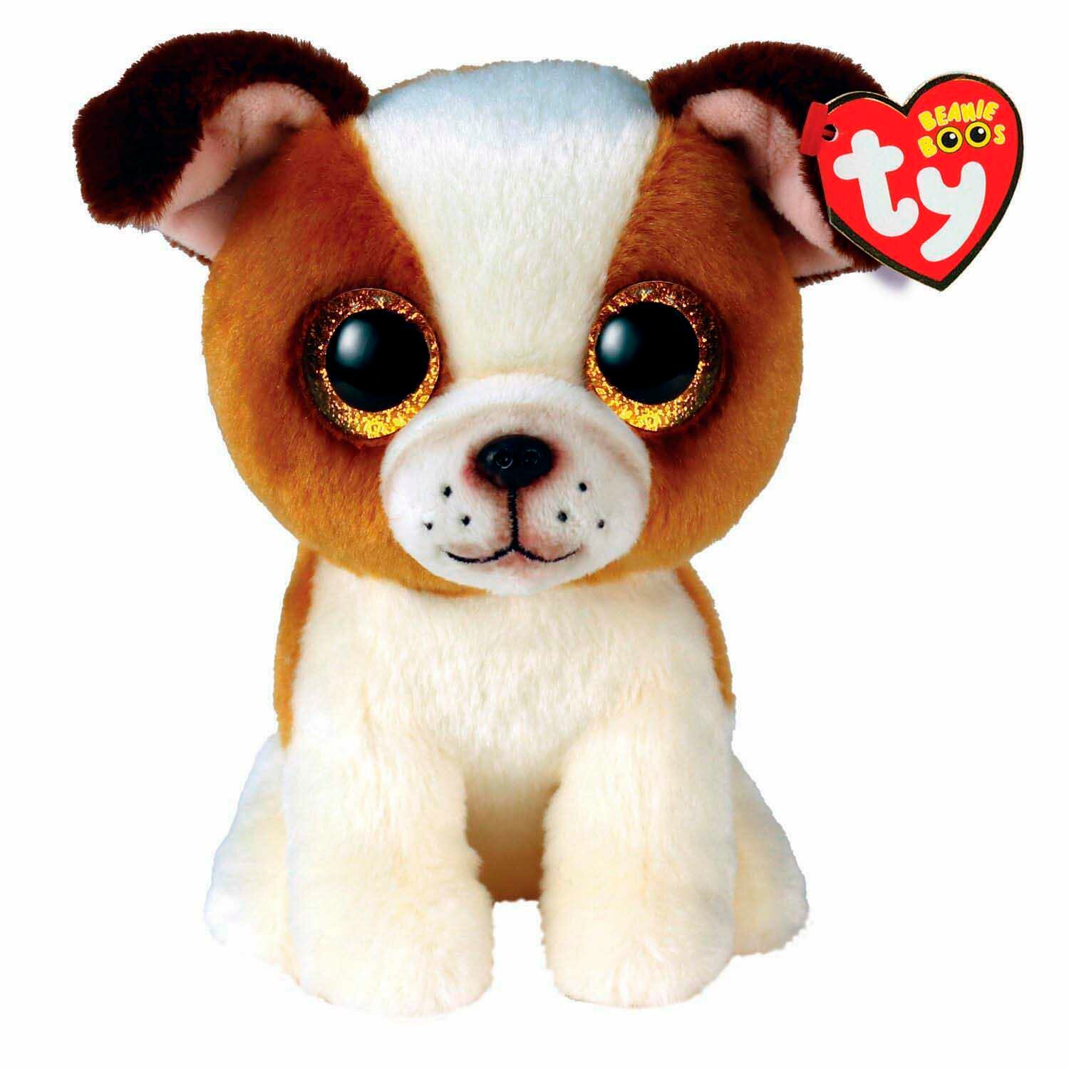 Мягкая игрушка Собачка Дог Хьюго, бело-коричневая, 15 см 36396