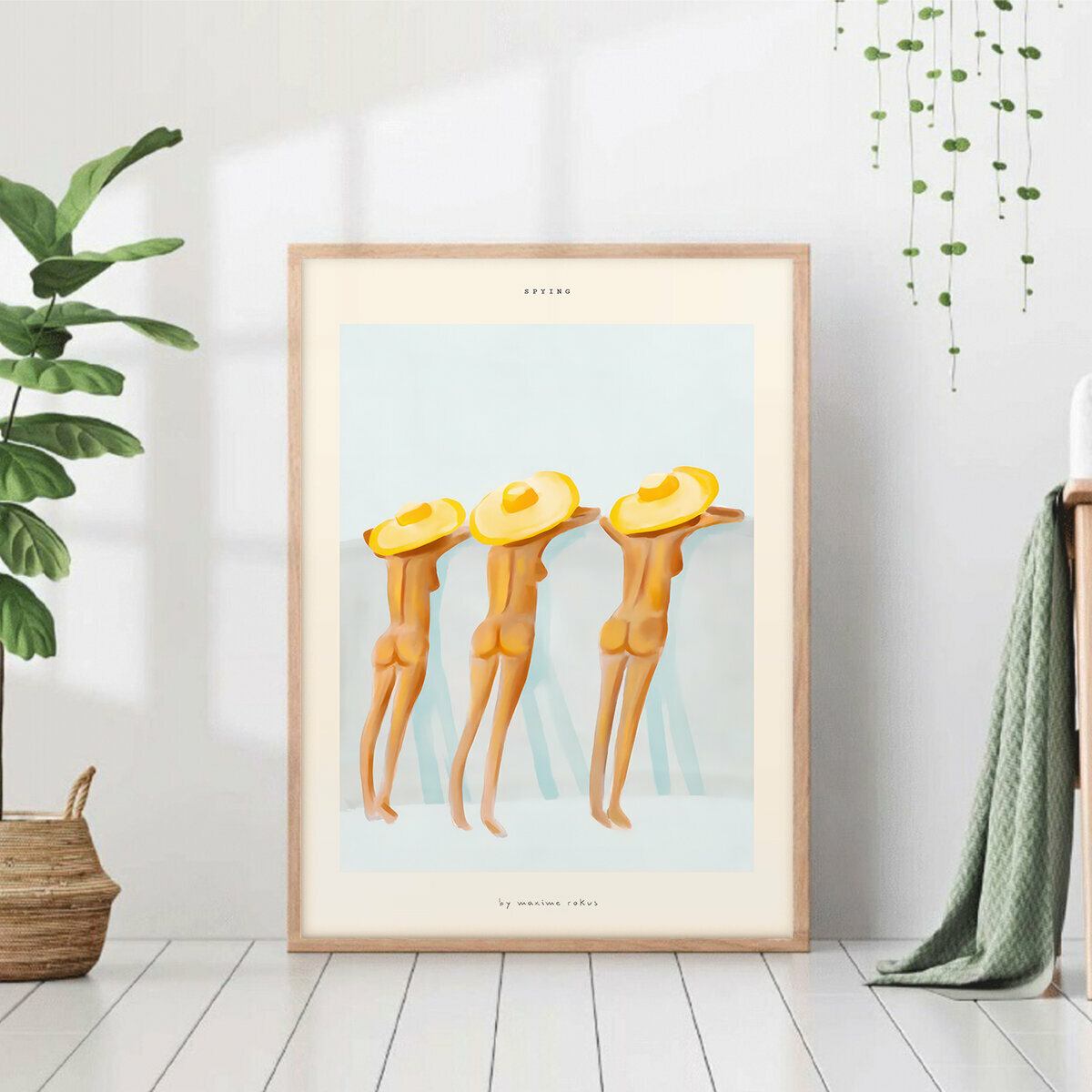 Постер "Девушки на пляже" 50x70 без рамки на стену для интерьера