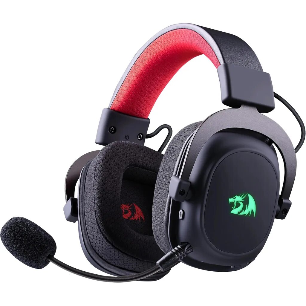 Гарнитура игровая Redragon Zeus Pro, для компьютера/мобильных устройств, накладные, беспроводные/Bluetooth/USB, черный [71880]