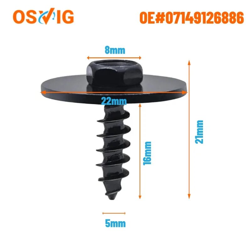 20 шт. Oe # 07149126886 07149213164 Крепежный винт для бампера, подкрылка, брызговика, опоры радиатора для BMW Mini