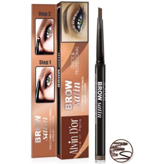 Карандаш для бровей + пудра Alvin D'or Brow Satin 02 dark brown