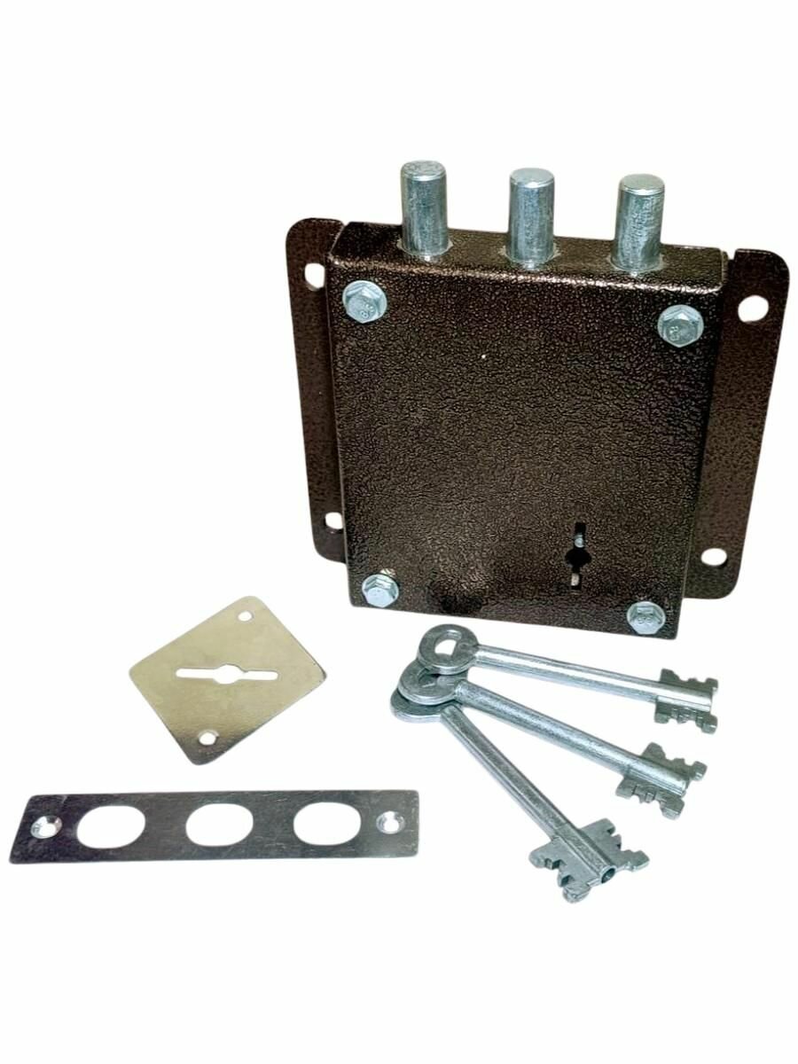 Замок накладной Гаражный Сувальдный сейфовый ЗГС 95 левый Ростов