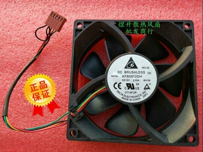 Оригинал Delta AFB0912DH DC 12V 2.50A 92*92*25MM 9025 Air 4-Lines Вентилятор охлаждения
