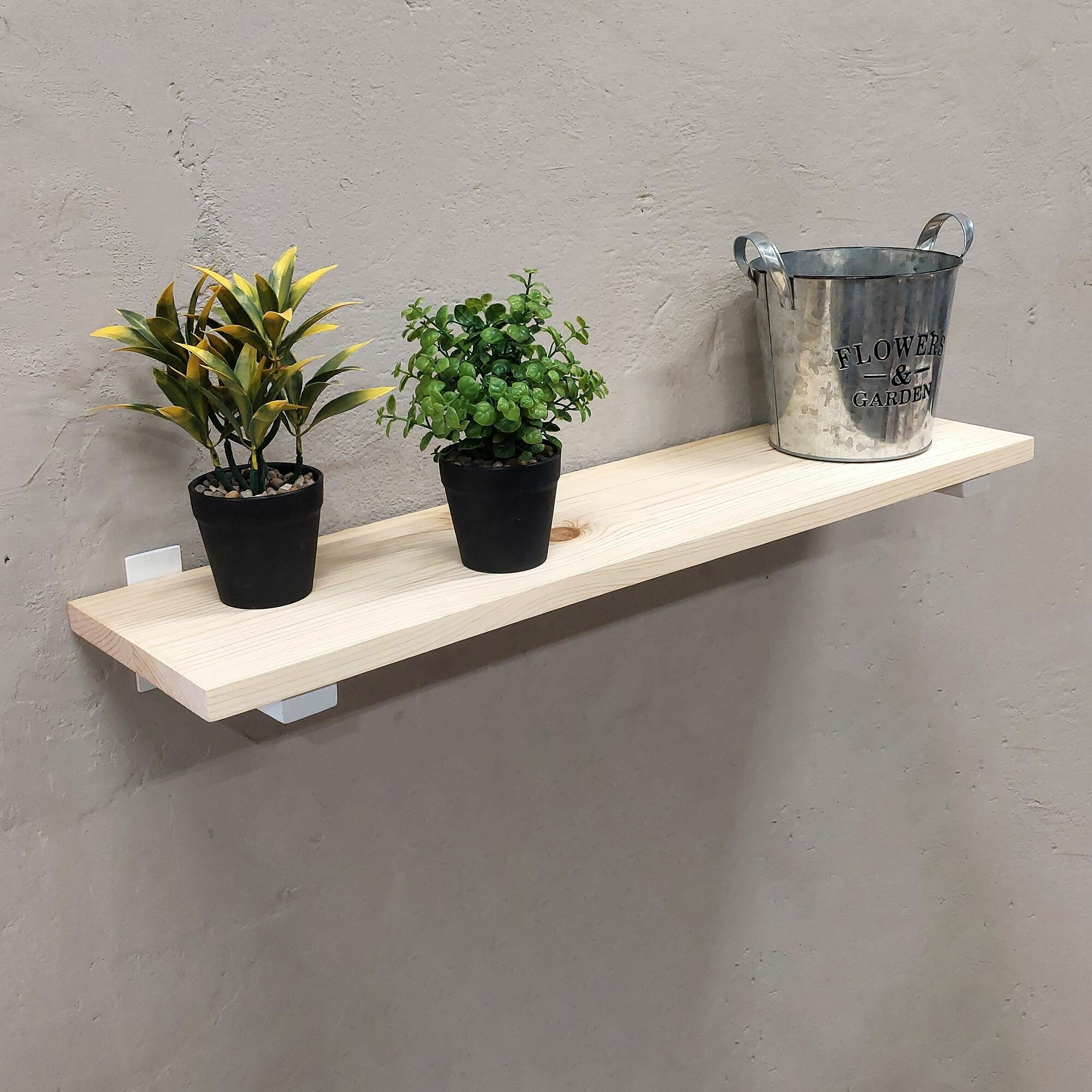 Настенная полка из натурального дерева в скандинавском стиле 80см х 20 см
