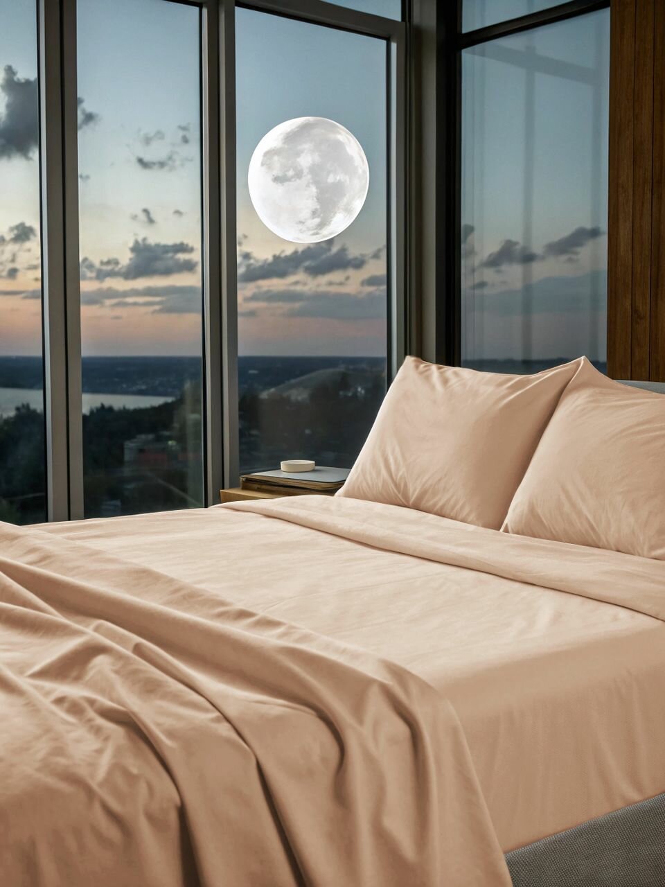 Постельное бельё варёный хлопок 1,5 спальное - 638 Крем-брюле