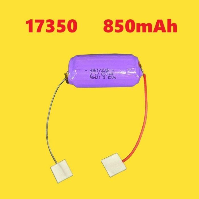 Аккумулятор 17350 850mAh 3.7V батарейка с проводами без разъема литиевая батарея 18450, N36