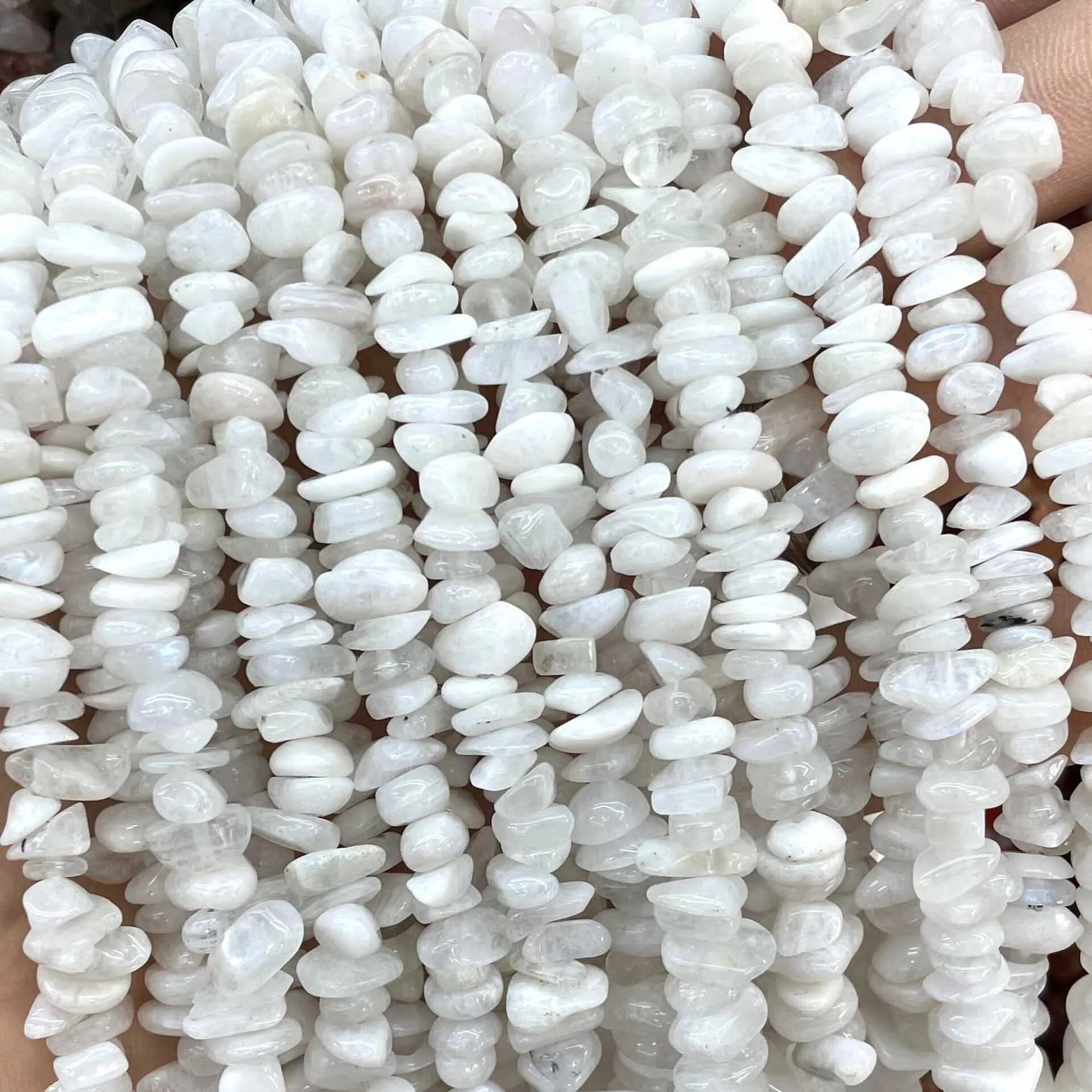 Бусины из натурального камня SYSRXLR Белый, Moonstone