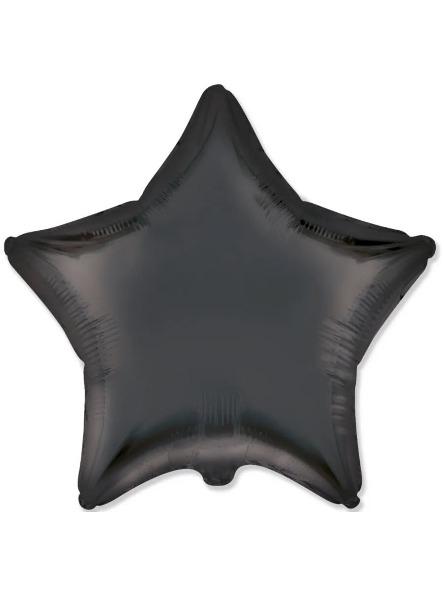 Звезда Черный сатин / Satin Black, фольгированный шар (18"/46 см ) 1 шт. / FLEX METAL, Испания