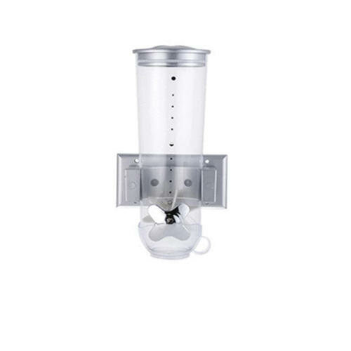 2PC Серебряный зернораспределитель Двойной одиночный сухогруз закуски зерновые банки пластиковые контейнеры для хранения настенные домашние контейнеры