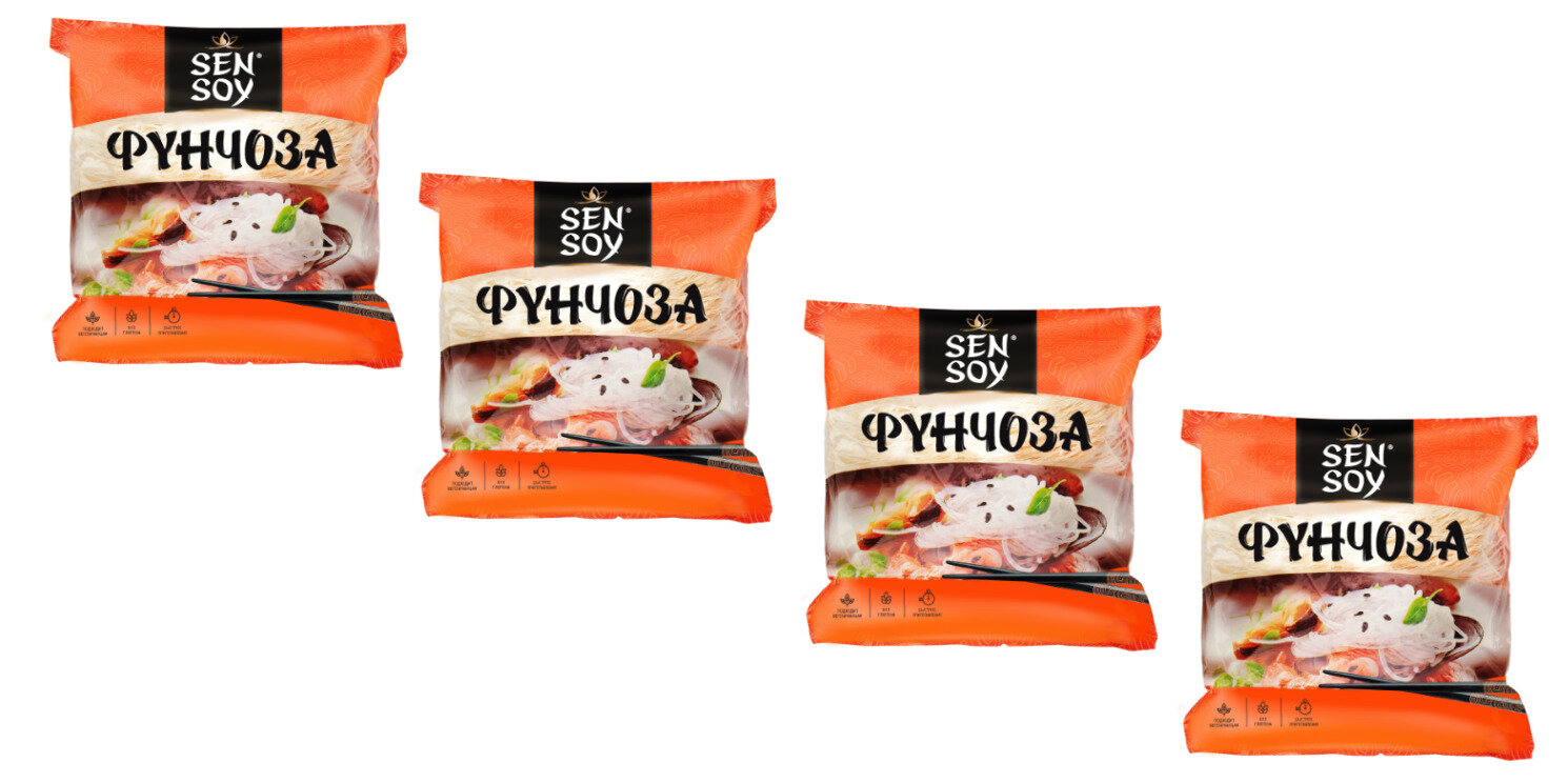 Sen Soy Premium лапша Фунчоза 100 г. набор из 4 шт