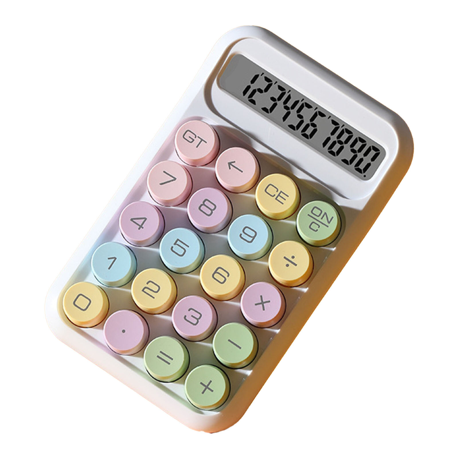 Научный калькулятор с 10-разрядным ЖК-дисплеем, портативный, с механическими кнопками, для экзаменов и бухгалтерских задач, белый.
