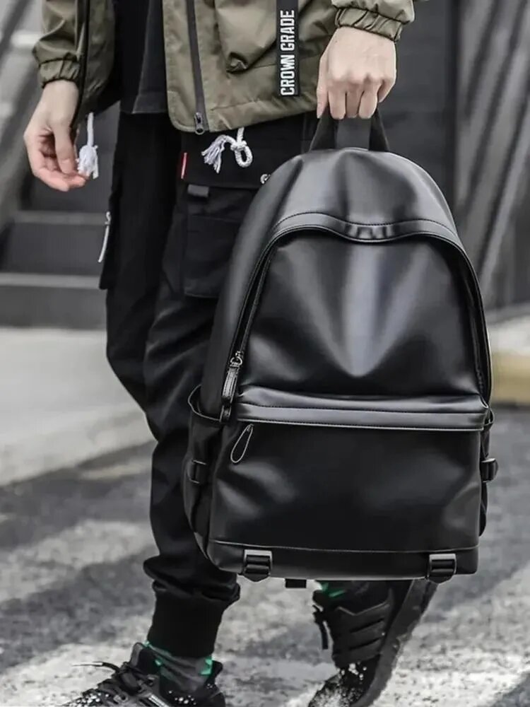 Большой кожаный рюкзак, кожаный ранец, кожаный портфель, рюкзак для него и для неё из экокожи, кожаный рюкзак