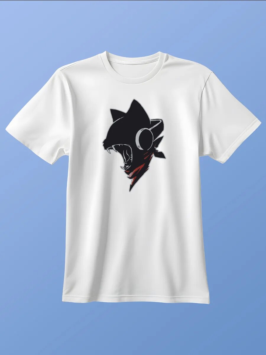 Футболка кот в наушниках