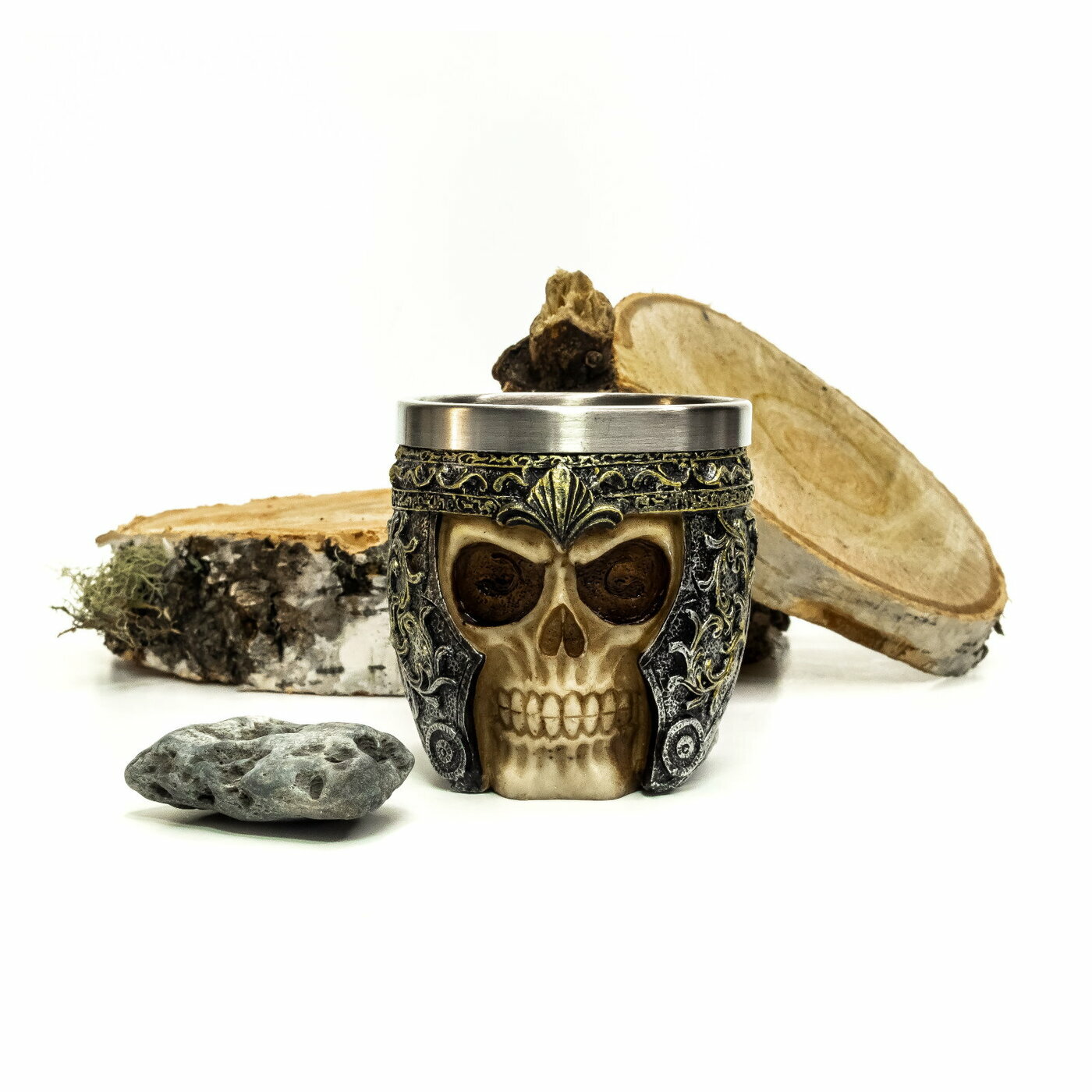 Чаша для бритья в виде черепа "Воин"