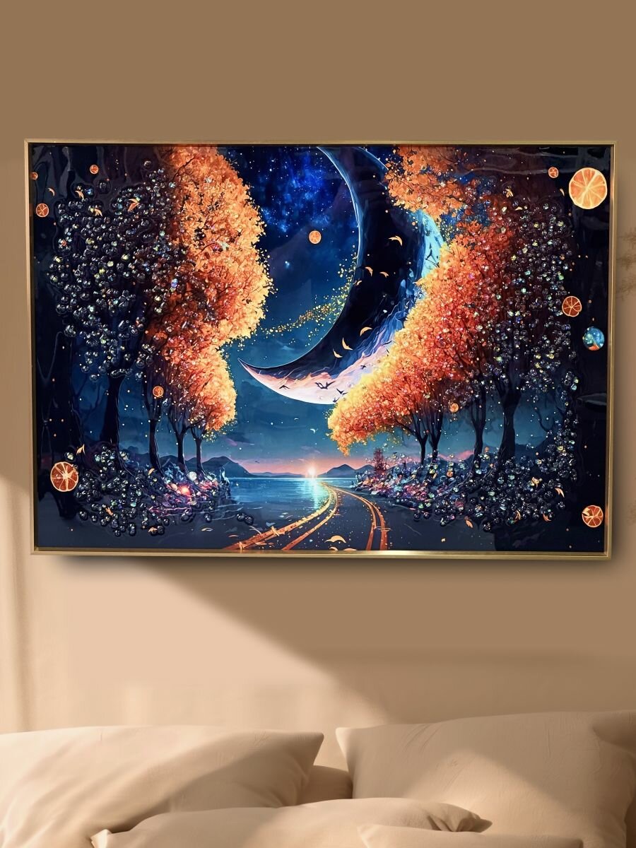 Картина на стену для интерьера 50х70 см Луна