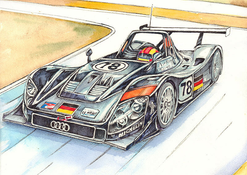 Сборная бумажная модель Автомобиль Audi R8R - АКМ №6 (Журнал)